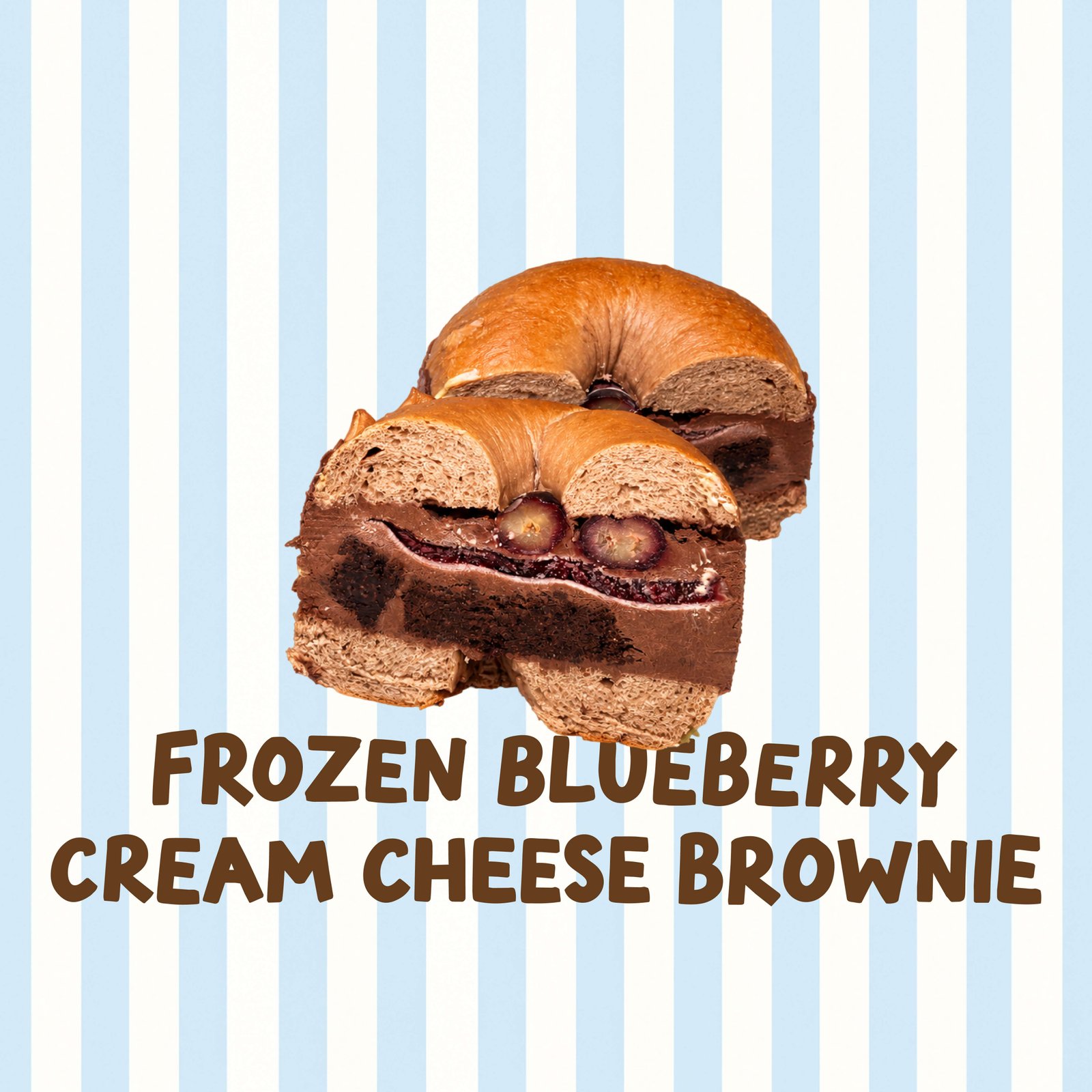 Ice cream brownie choco blueberry bagel(half piece) (420kcal) – Kokodebgael